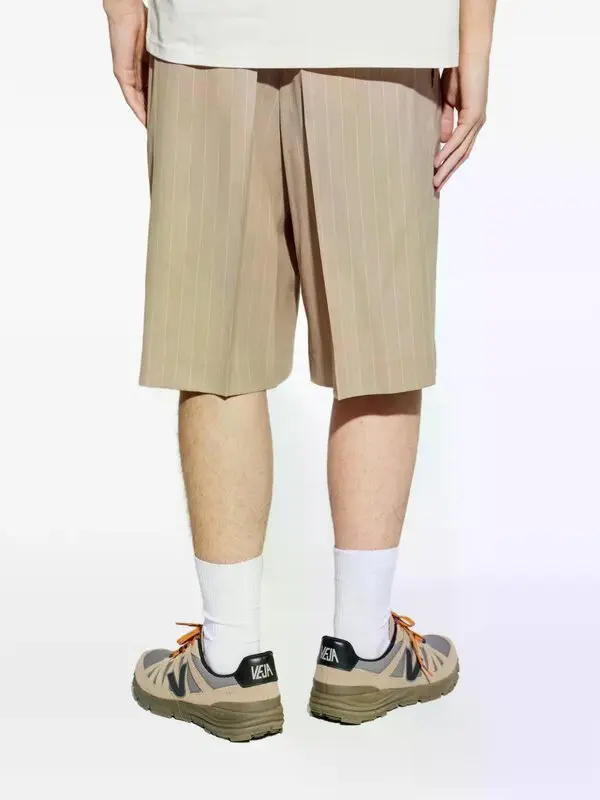 AMI Paris Pinstripe Pleated Shorts