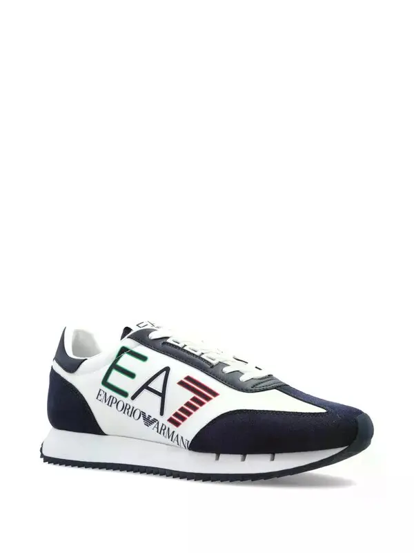 EA7 Logo Leather Sneakers
