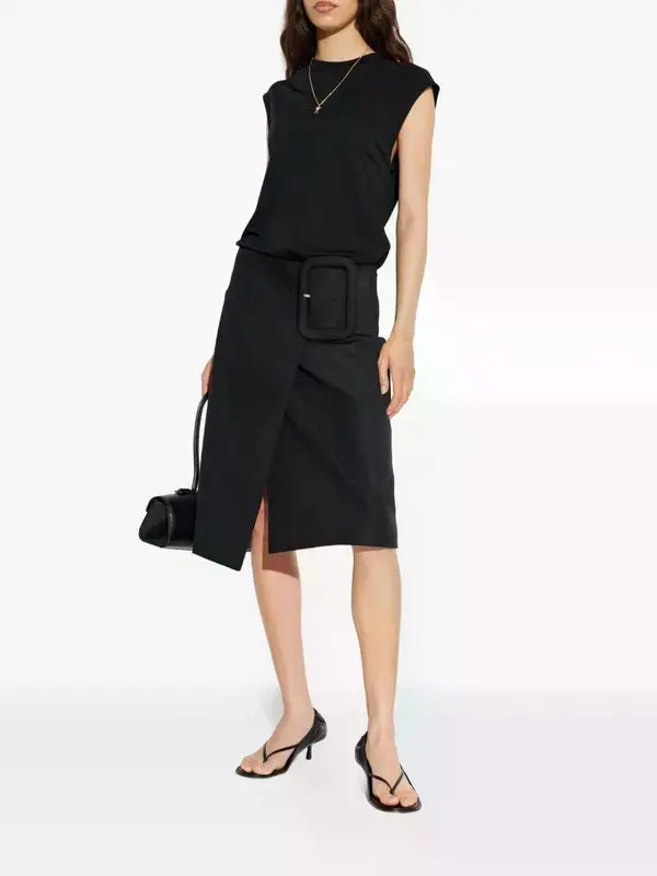 AMI Paris Buckle Midi Skirt
