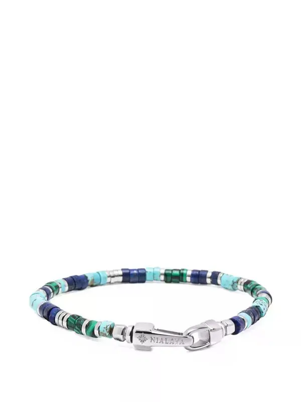 NIALAYA JEWELRY Heishi Riviera Bracelet - Silver