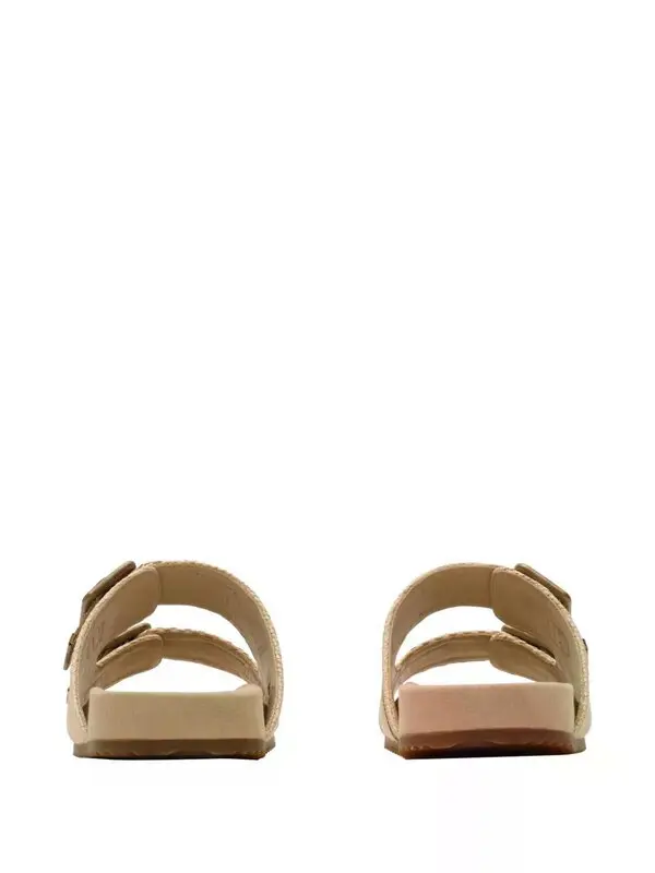 Burberry Raffia-effect Urchin Sandals With B Buckle Straps - Neutrals