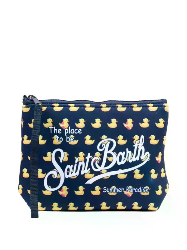 MC2 SAINT BARTH Duck Graphic Zip Pouch - Blue