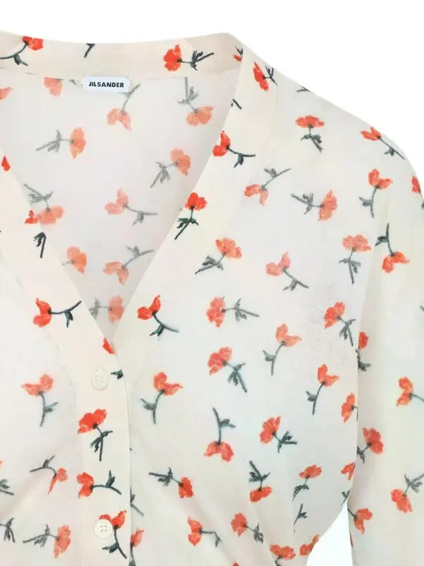 JIL SANDER Floral Collared Knitwear