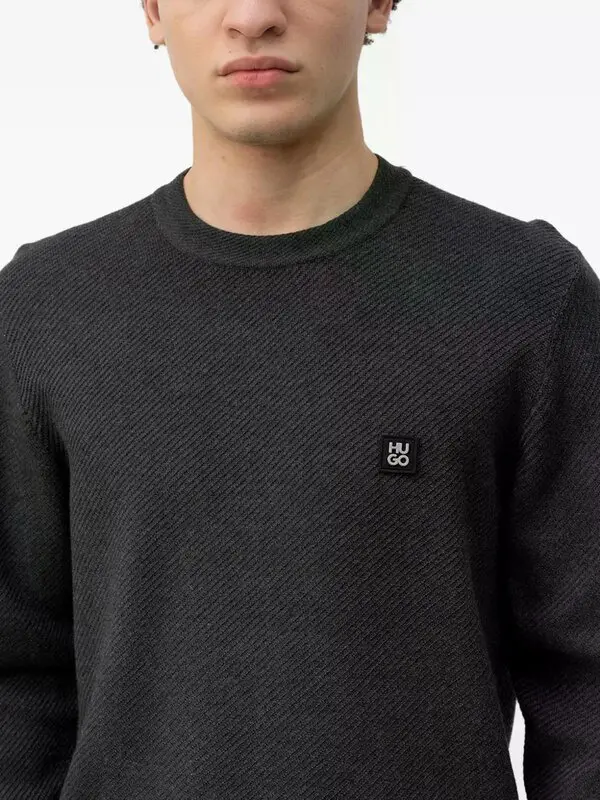 Hugo Textured Logo-patch Jumper