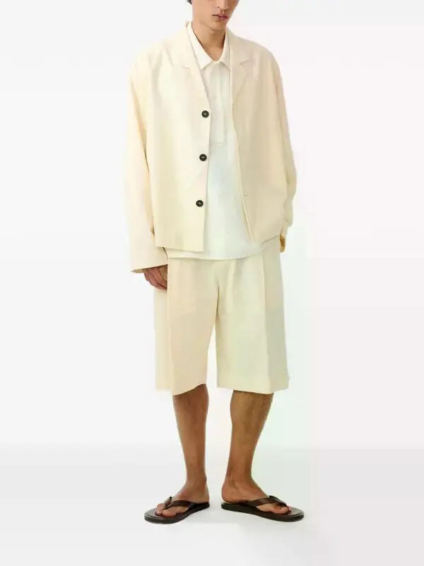 Studio Nicholson Pleated Herringbone Shorts