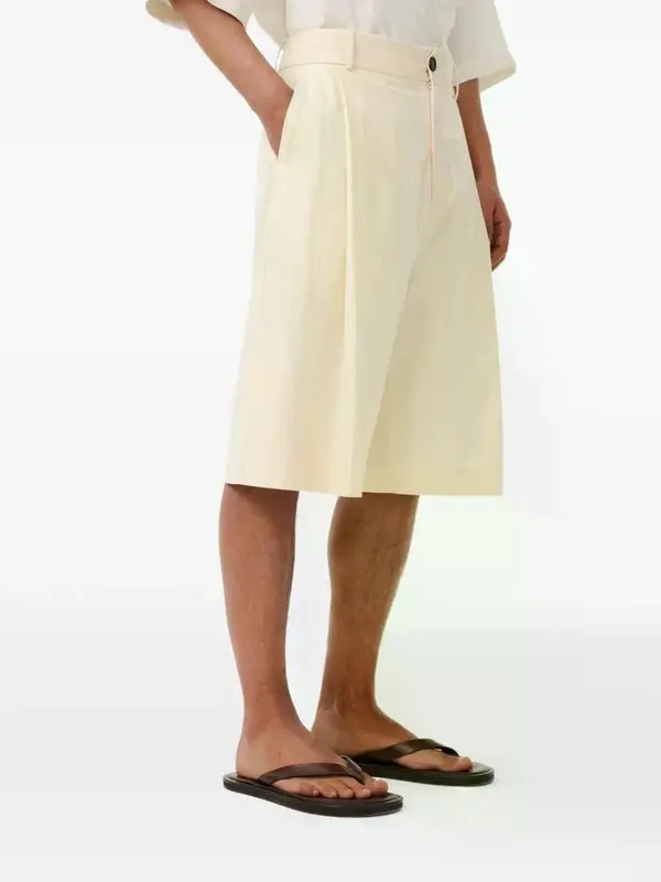 Studio Nicholson Pleated Herringbone Shorts