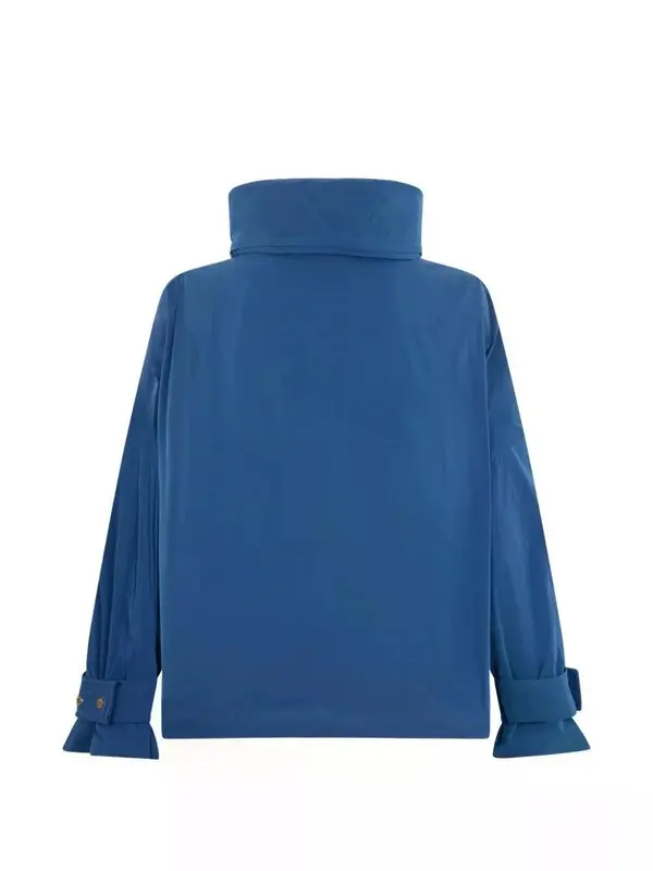MOORER High-collar Button Jacket - Blue