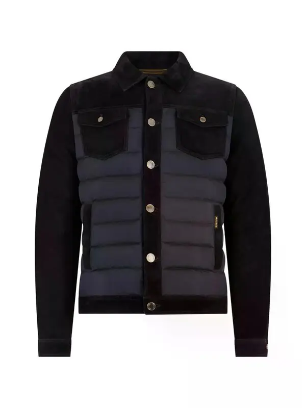 MOORER Padded Jacket With Chest Pockets - Blue