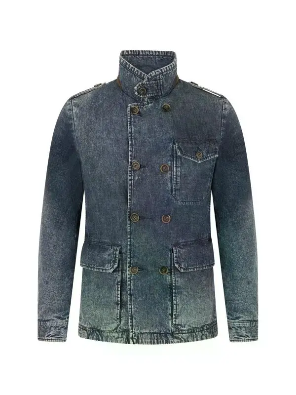 MOORER Washed Denim Jacket