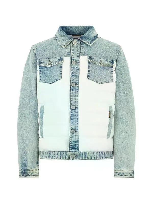 MOORER Padded Denim Jacket - Blue