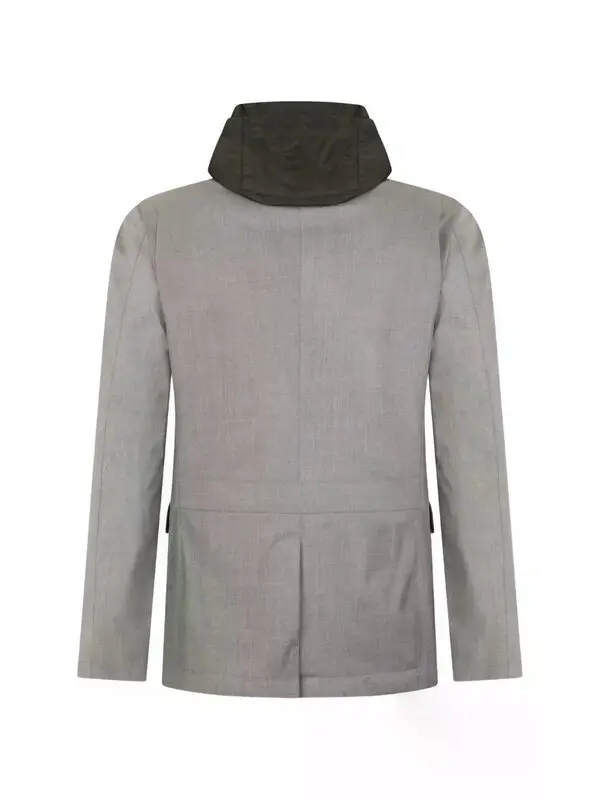 MOORER Hooded Button Jacket
