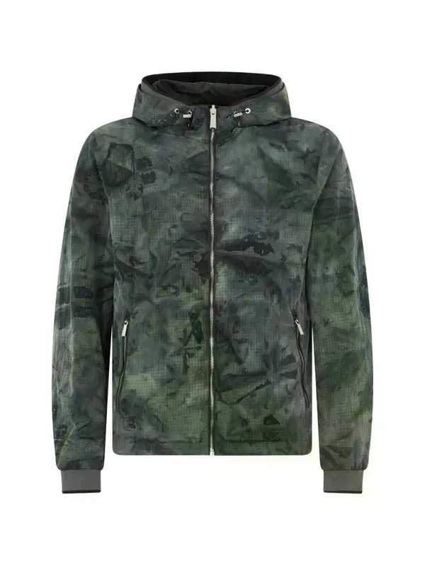 MOORER Patterned Hooded Windbreaker