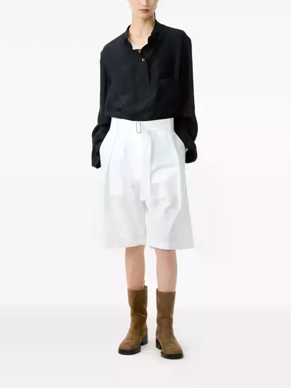 Studio Nicholson Creon Belted Pleated Shorts - White