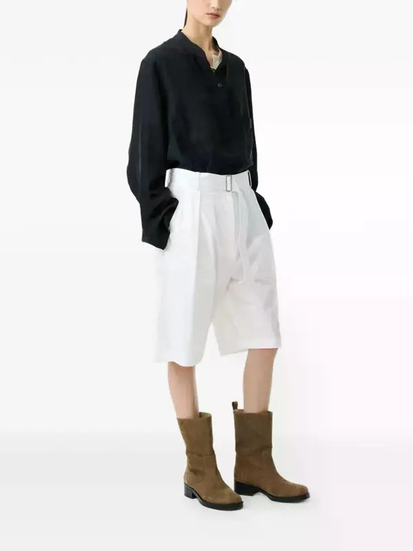 Studio Nicholson Creon Belted Pleated Shorts - White