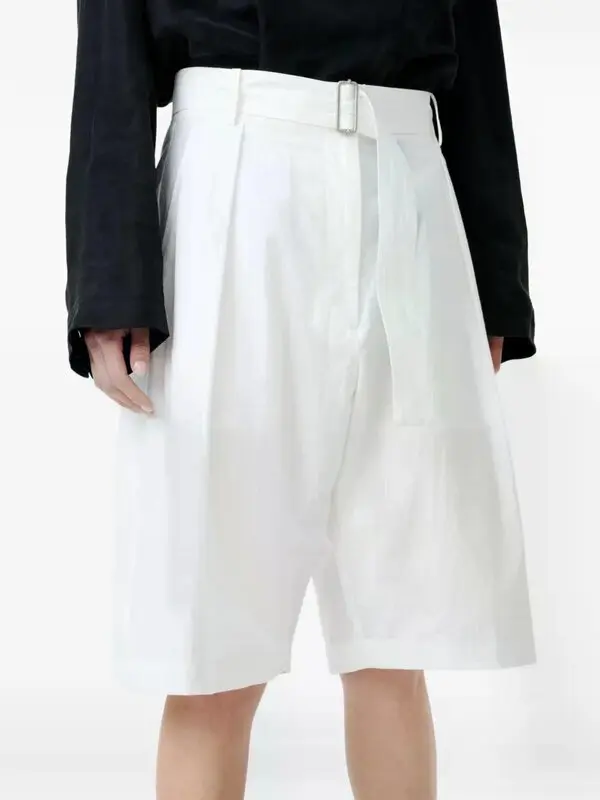 Studio Nicholson Creon Belted Pleated Shorts - White
