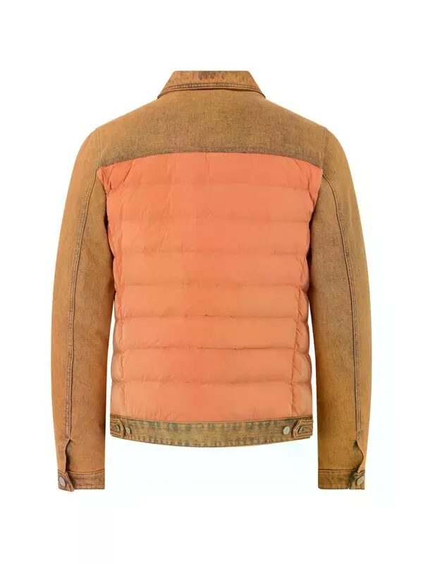 MOORER Padded Denim Jacket - Orange