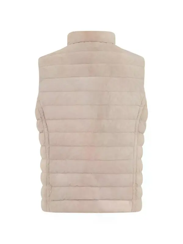 MOORER Padded Zip Gilet - Neutrals