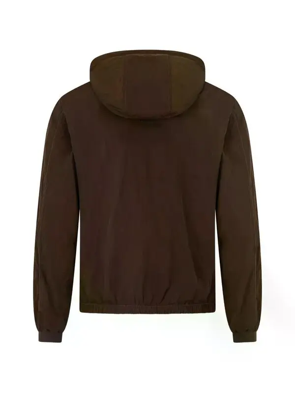 MOORER Hooded Zip Jacket - Brown