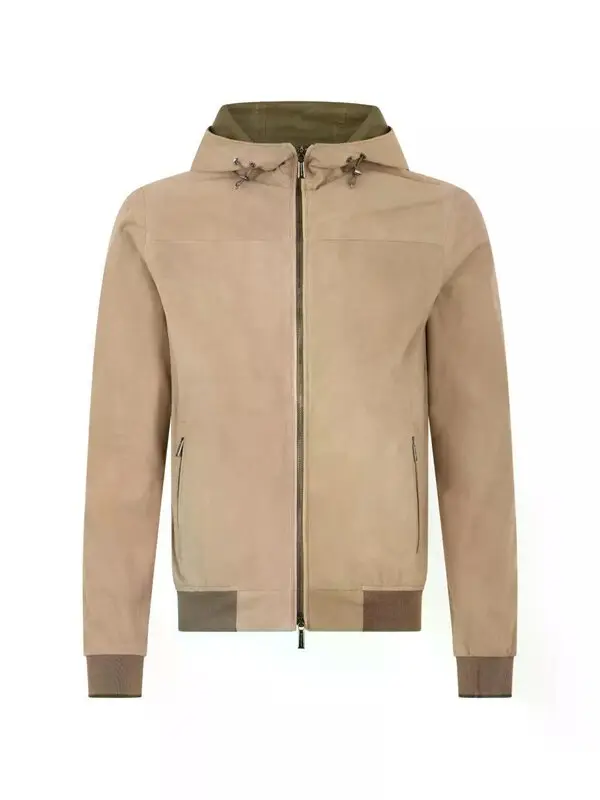MOORER Hooded Leather Jacket