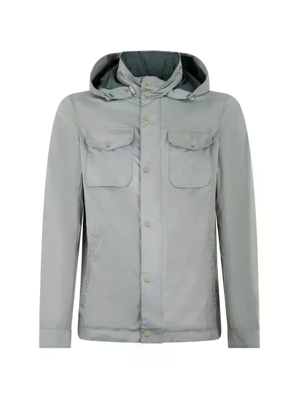MOORER Hooded Button Jacket
