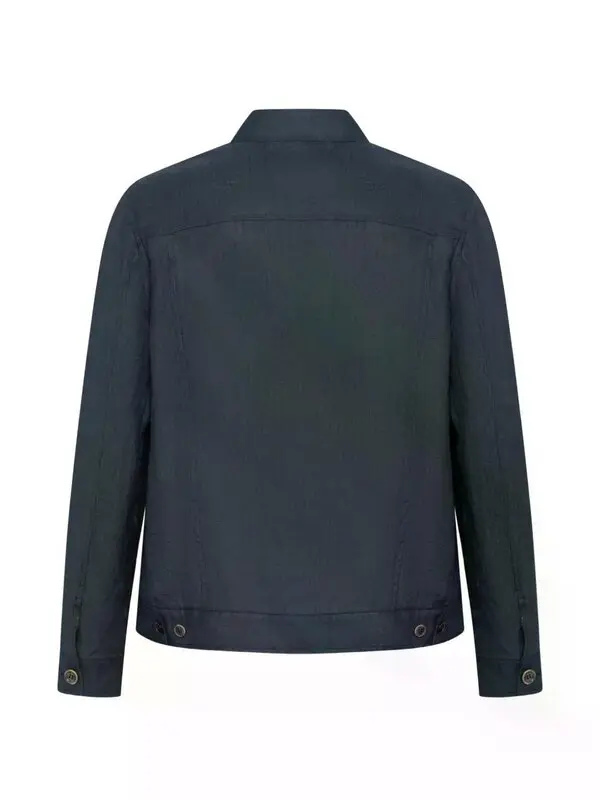 FRANZESE COLLECTION Flap-pocket Linen Shirt Jacket - Blue