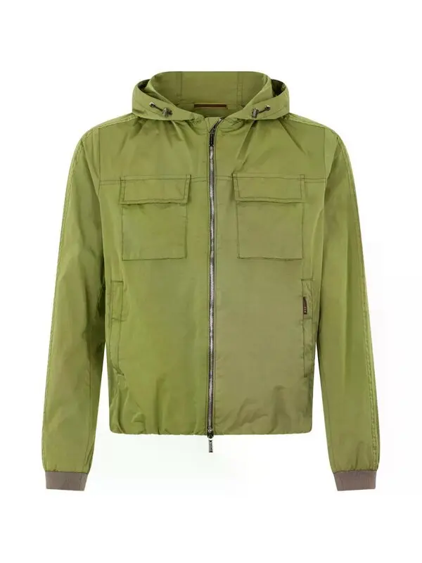 MOORER Hooded Zip Jacket - Green