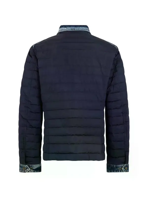 MOORER Quilted Panelled Jacket - Blue