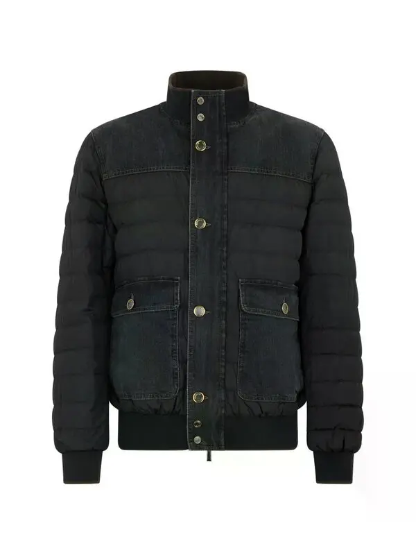 MOORER Padded High Collar Jacket - Black