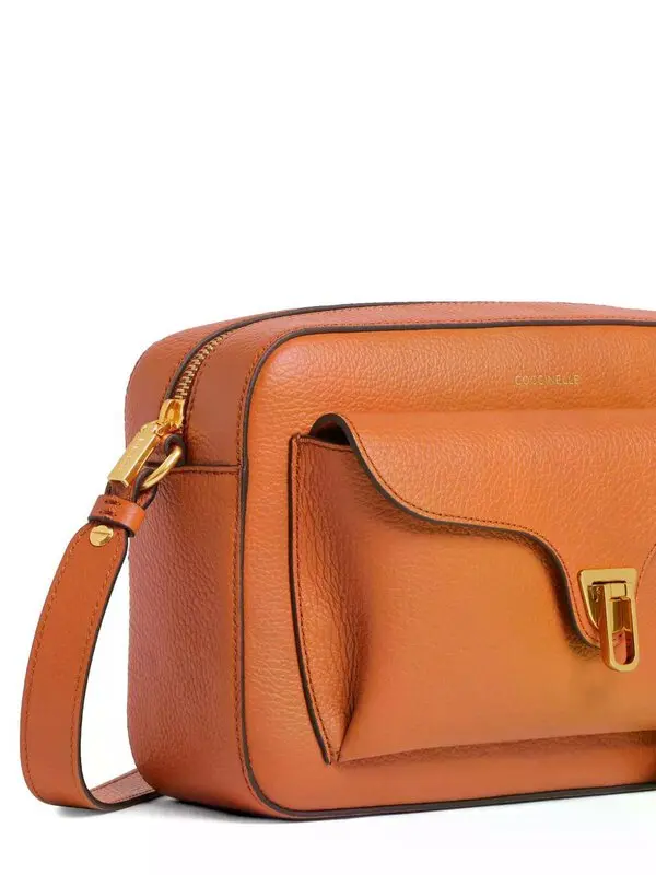 COCCINELLE Leather Shoulder Bag With Front-pocket - Orange