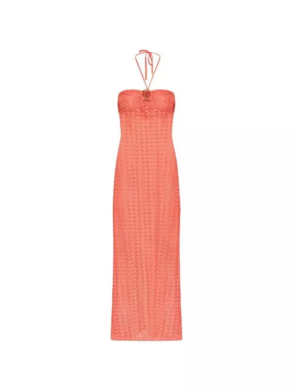 Melissa Odabash Harriet Halterneck Maxi Dress - Orange