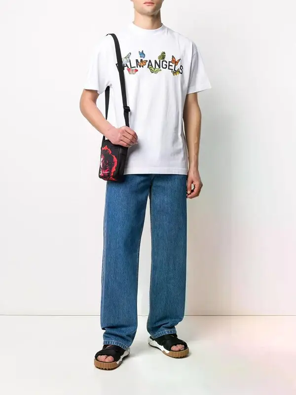 Palm Angels Butterfly Logo Print T-shirt