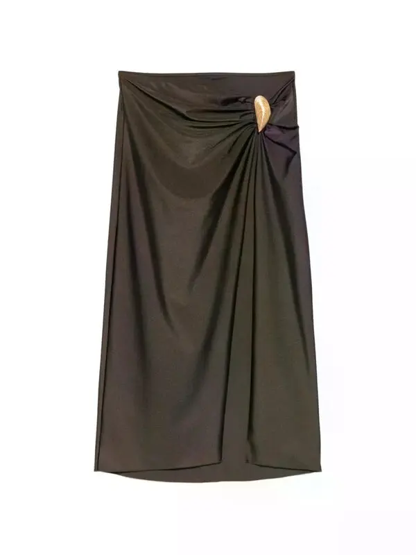 Simkhai Gathered Embellished Midi Skirt
