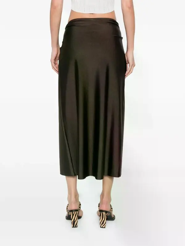 Simkhai Gathered Embellished Midi Skirt