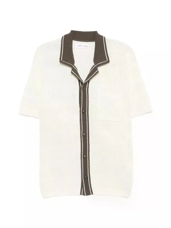 SAMSOE SAMSOE Sapercy Button Trim Polo Shirt - Neutrals