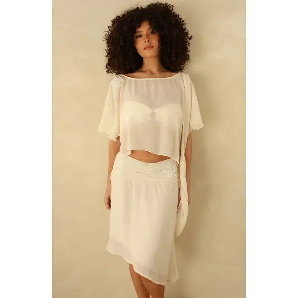 DIPPIN DAISY'S Low-waisted Asymmetrical Skirt - Dove