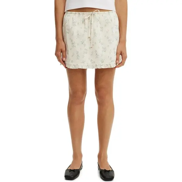 COTTON ON Edie Mini Skirt - Jenna Ditsy Creme Fraiche