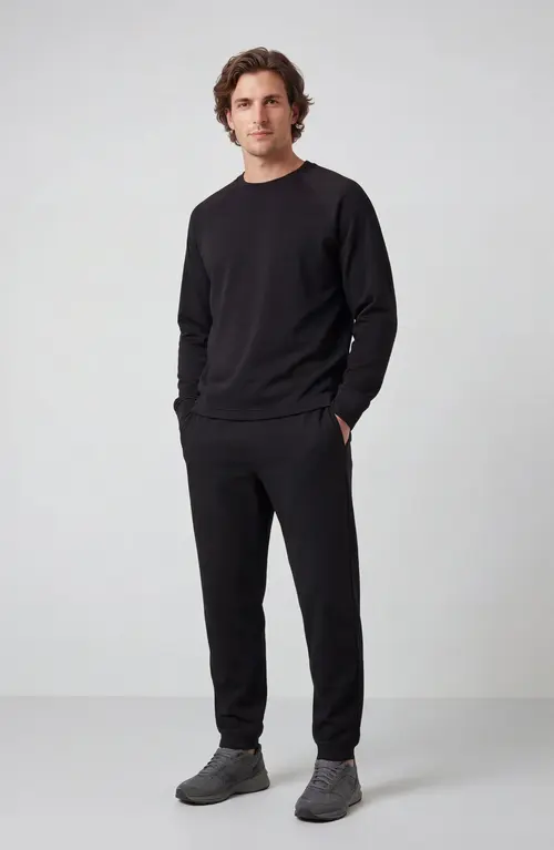 JACK ARCHER Sandwash Crewneck Sweater - True Black