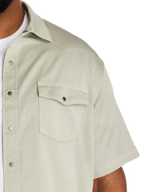 TRUE NATION BY DXL Big & Tall Western-inspired Sport Shirt - Belgian Block