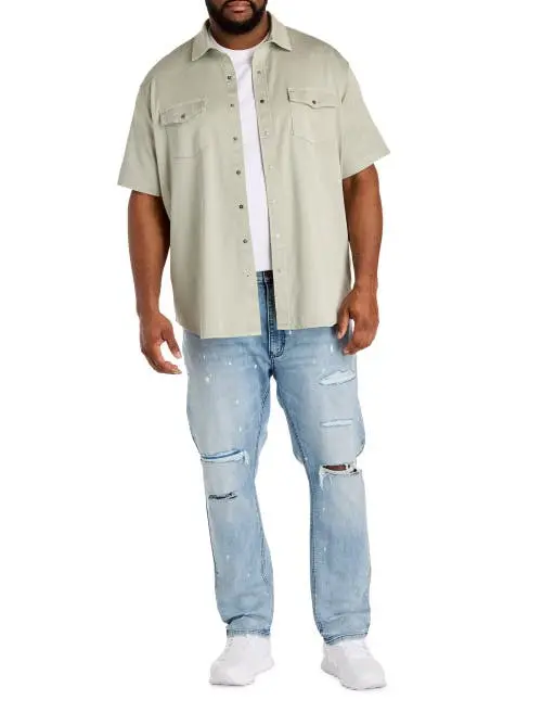 TRUE NATION BY DXL Big & Tall Western-inspired Sport Shirt - Belgian Block