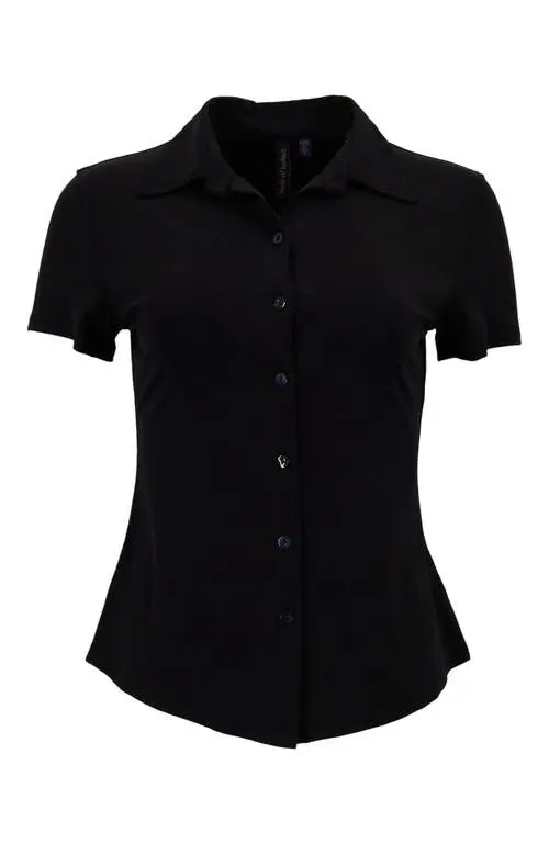 LORDS OF HARLECH Shelley Short Sleeve Button-up Shirt - Black
