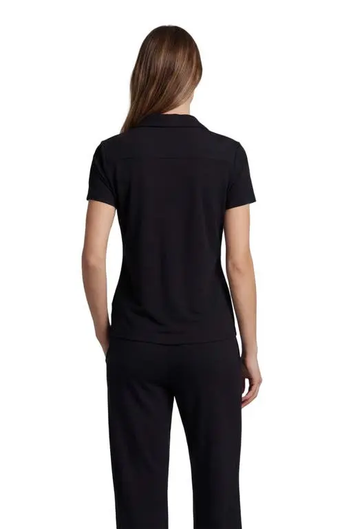 LORDS OF HARLECH Shelley Short Sleeve Button-up Shirt - Black