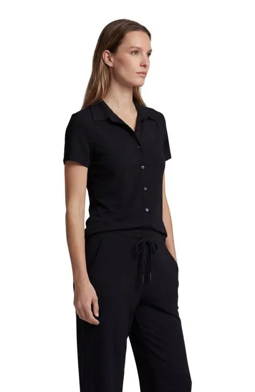 LORDS OF HARLECH Shelley Short Sleeve Button-up Shirt - Black
