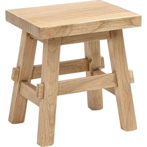 JONATHAN Y Revine Handcrafted Rustic Solid Wood Backless Accent Stool - Natural