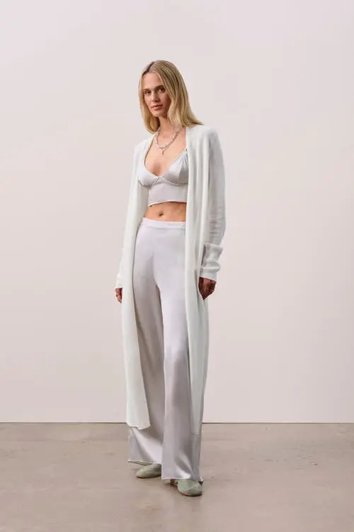 Naked Cashmere Longline Cashmere Cardigan - Ecru