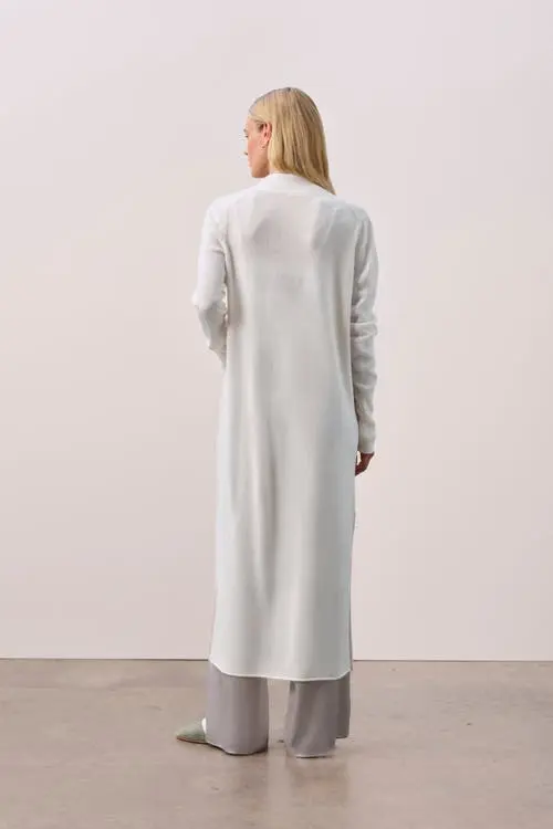Naked Cashmere Longline Cashmere Cardigan - Ecru