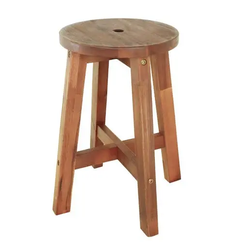 JONATHAN Y Grove Coastal Casual Acacia Wood Round Indoor/outdoor Accent Stool - Natural