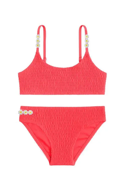 LIMEAPPLE Smocked Two Piece Swimsuit - Coral