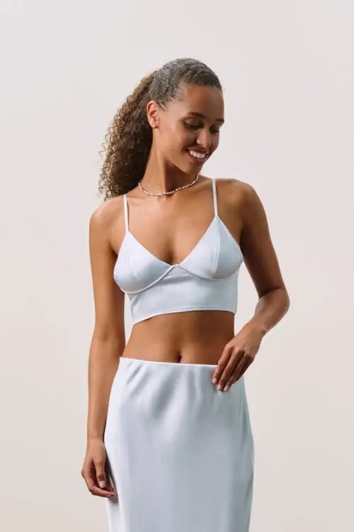 Naked Cashmere Sasha Silk Bralette - Cloud