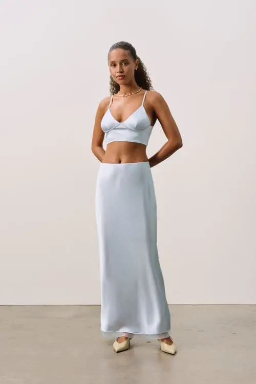 Naked Cashmere Sasha Silk Bralette - Cloud