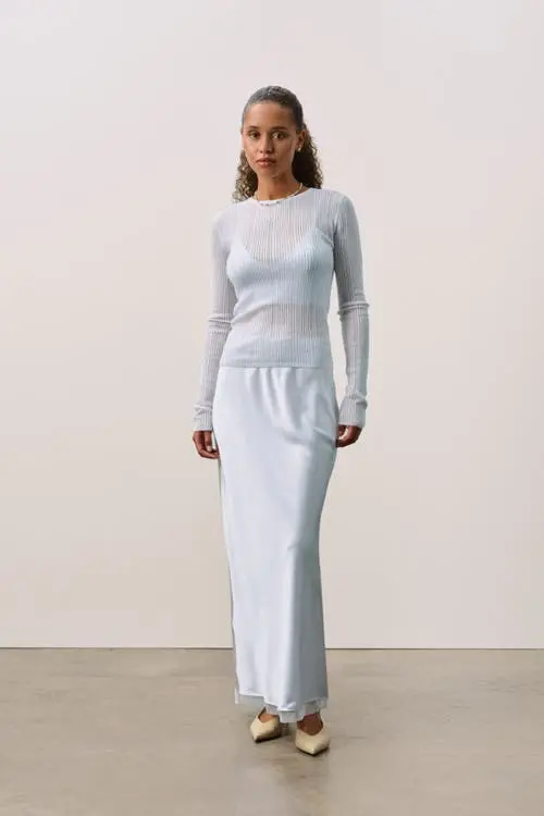 Naked Cashmere Silk Pull-on Skirt - Cloud